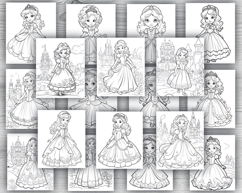 50 Princess Coloring Book Pages Variety of Princess Coloring Pages for ...