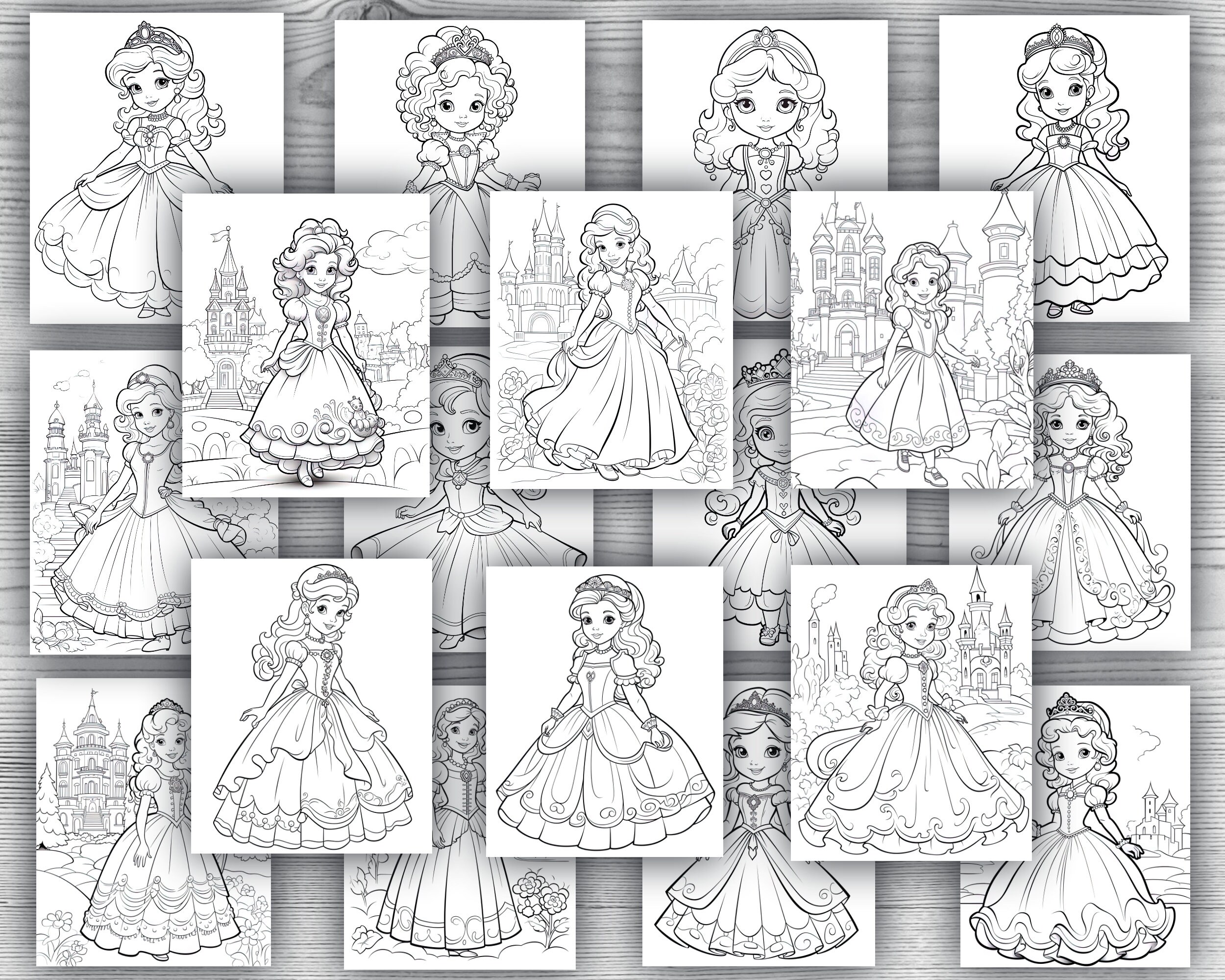 50 Princess Coloring Book Pages Variety of Princess Coloring Pages for ...