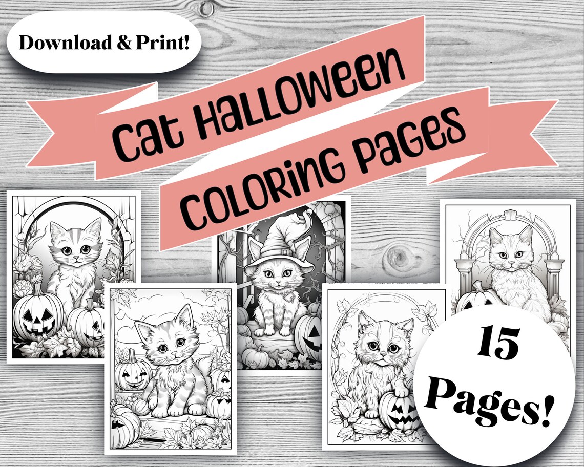 Cat Coloring Pages for Halloween - Halloween Printable Coloring Pages ...