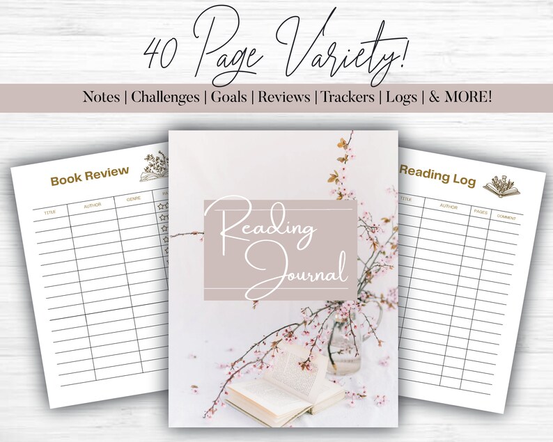 Reading Planner Bundle Printable | Reading Journal | Reading Challenges ...