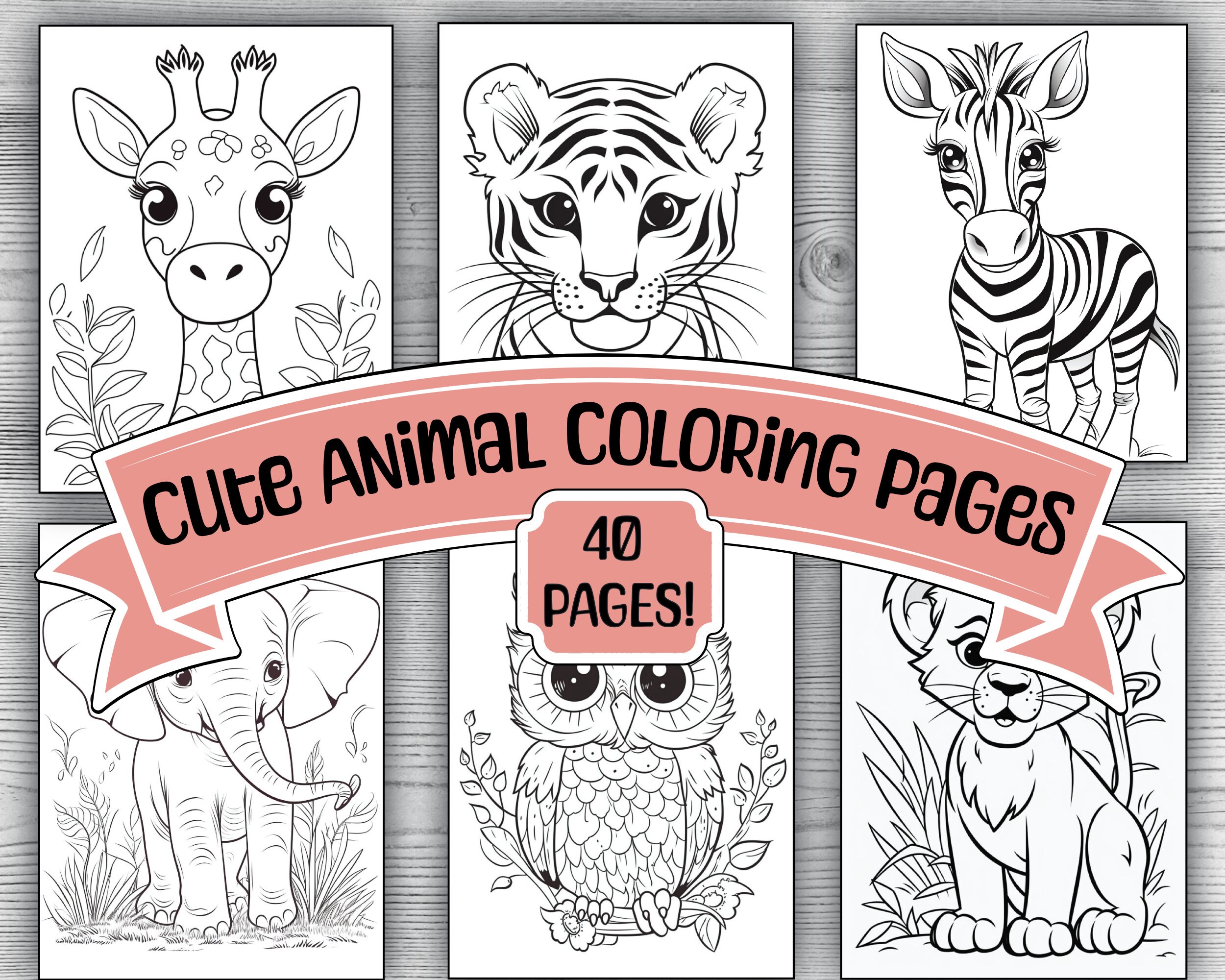 40 Cute Baby Animal Coloring Book Pages | Printable Animal Coloring ...