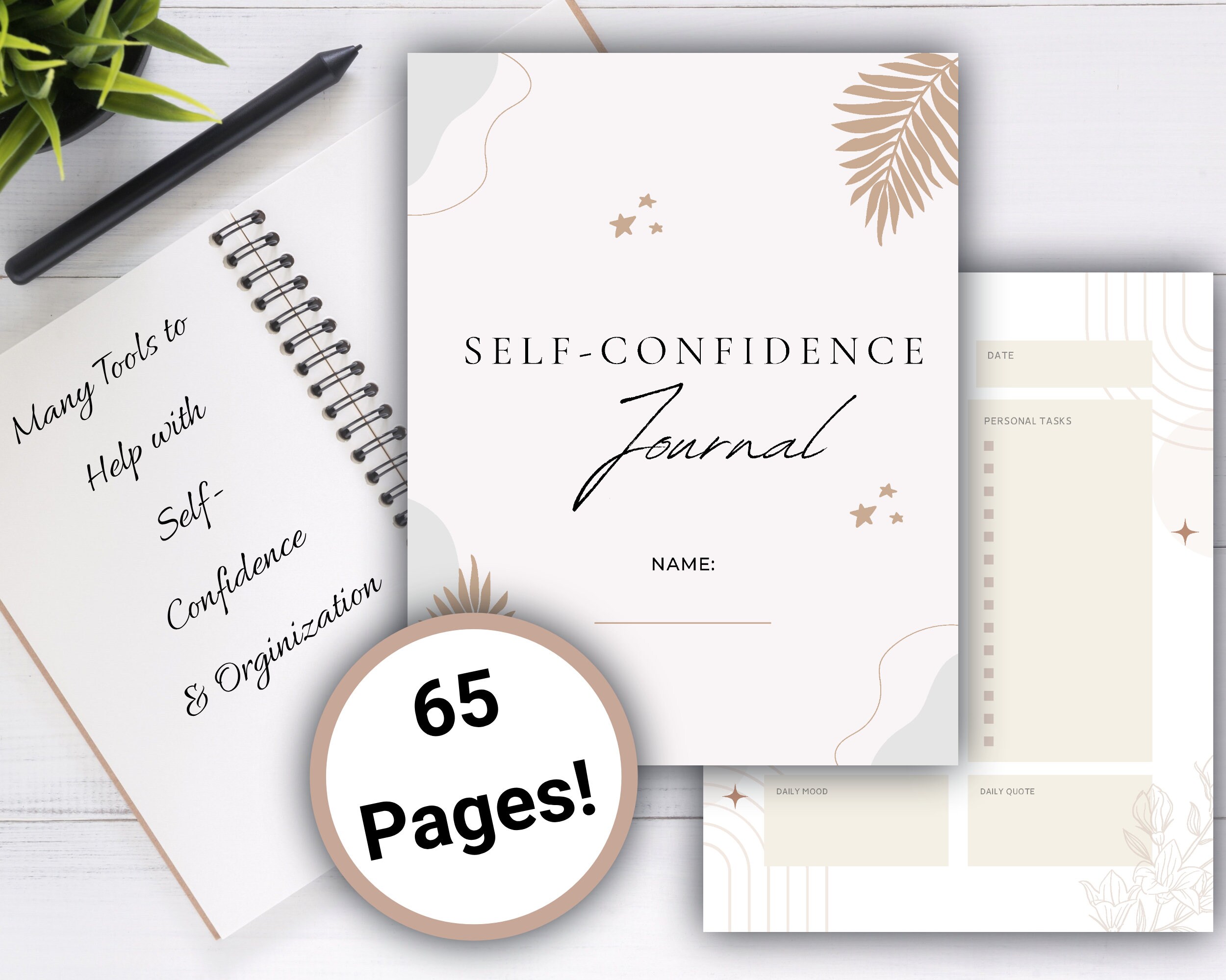 Printable Self Confidence & Self Esteem Journal Self Care Planner ...