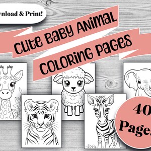 40 Cute Baby Animal Coloring Book Pages | Printable Animal Coloring ...