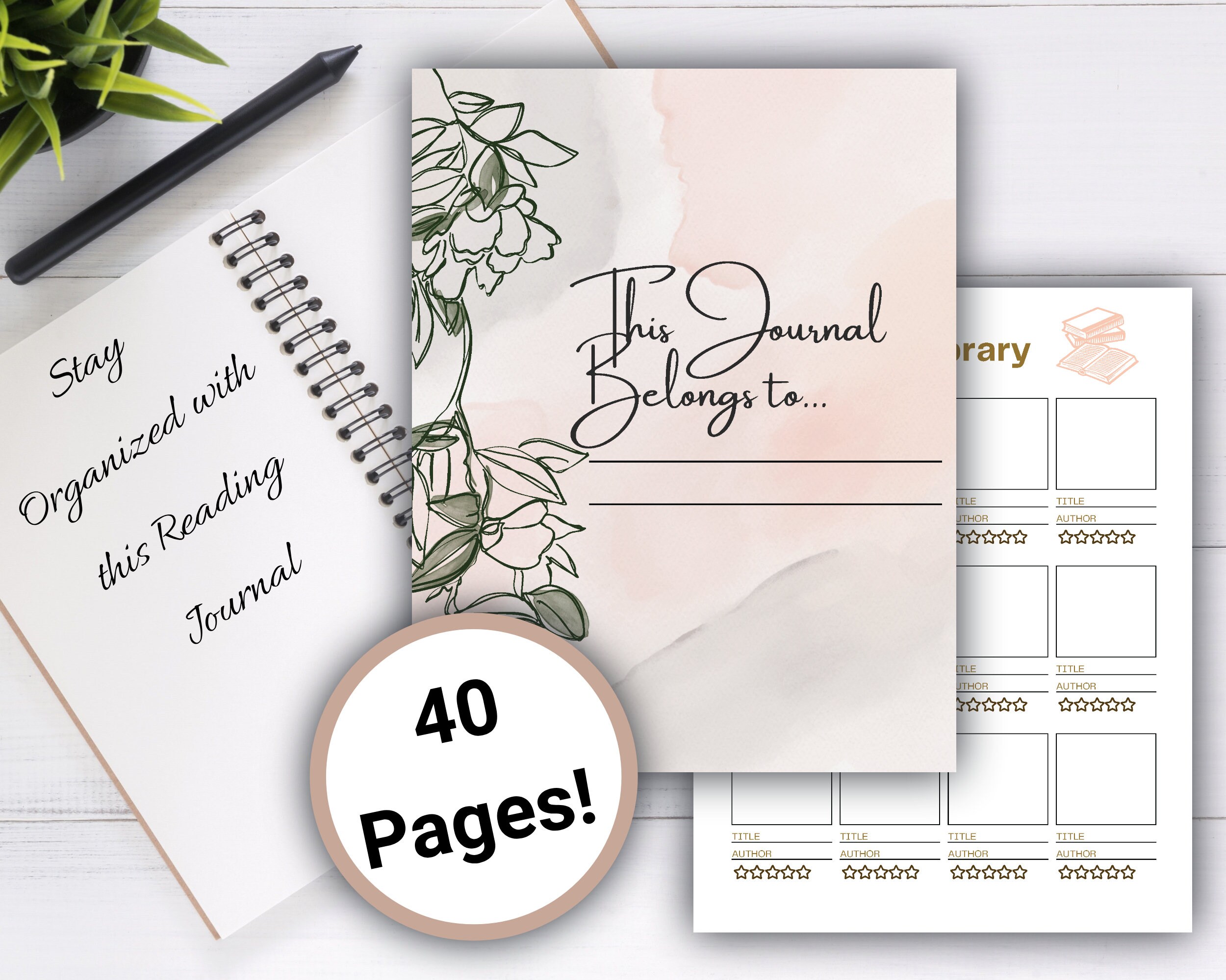 Reading Planner Bundle Printable Reading Journal Reading Challenges ...
