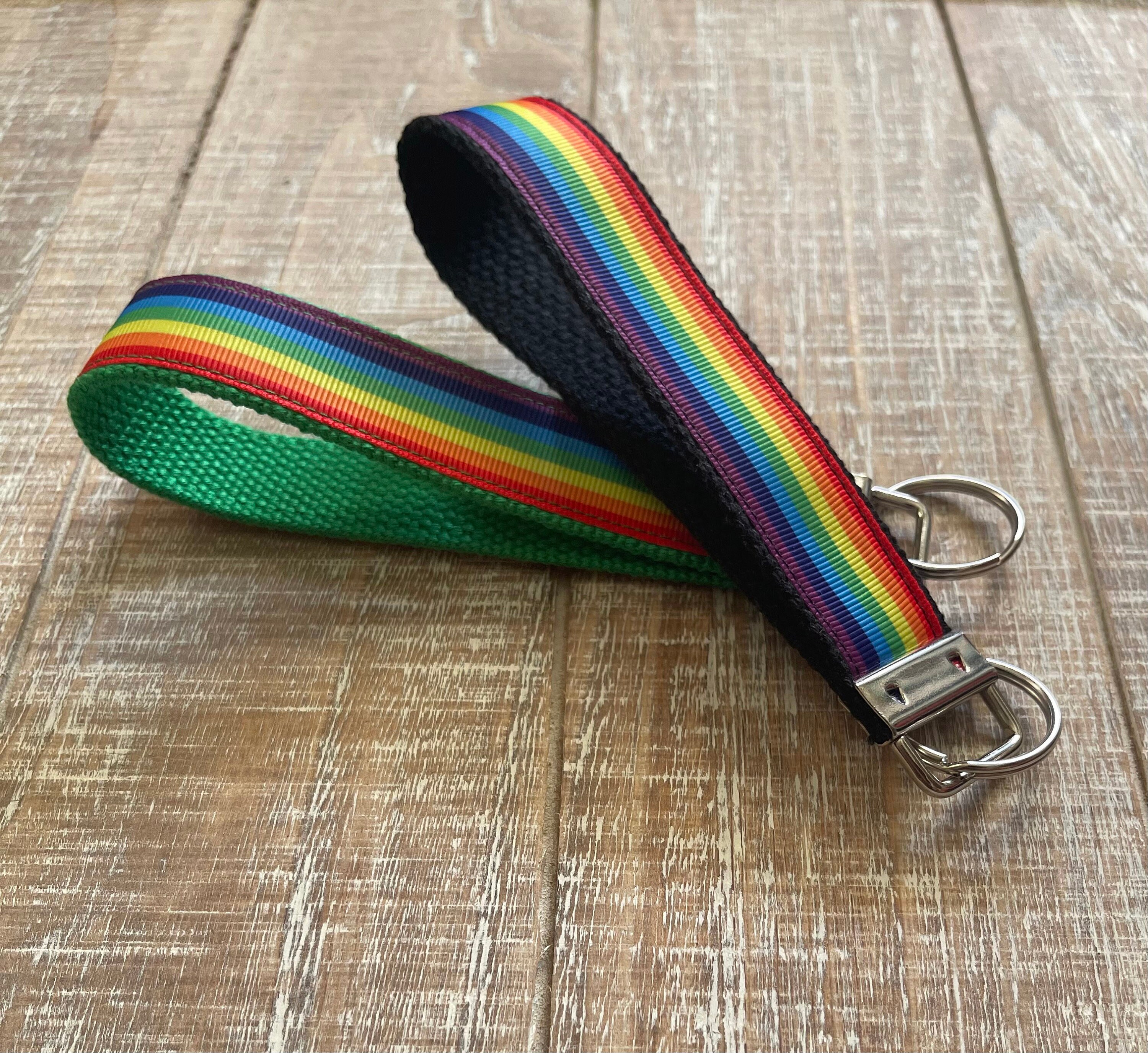 Pride Flag Rainbow Keychain LGBTQ Lanyard Key Fob Wristlet - Etsy