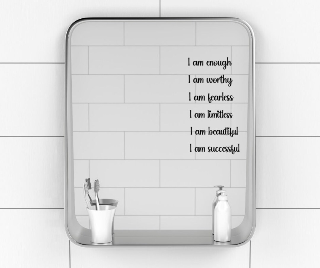 Motivational Affirmation Mirror Stickers, Positive I Am Removable ...