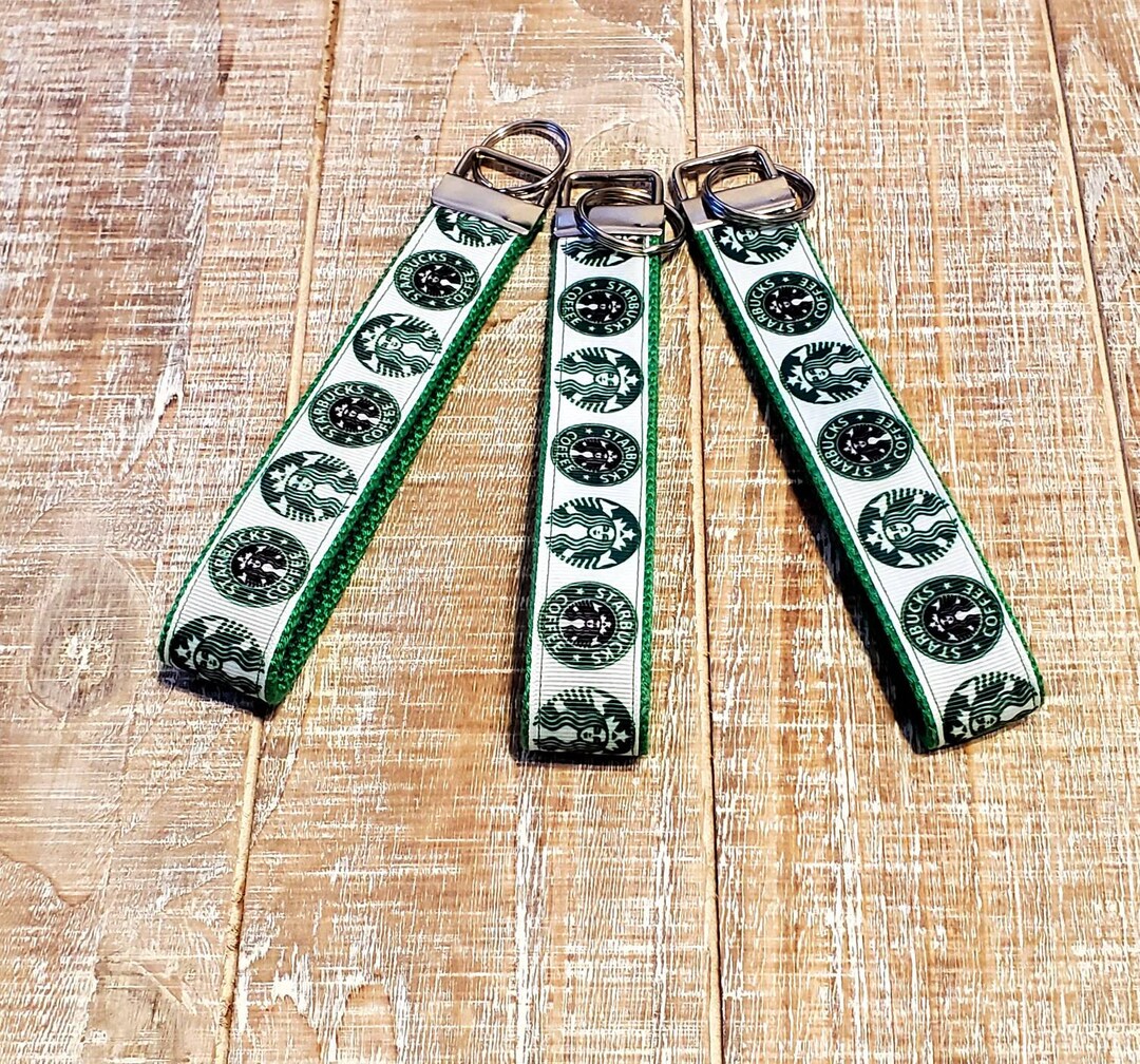 Starbucks Key Chain, Key Fob Wristlet With Cotton Webbing Backing ...
