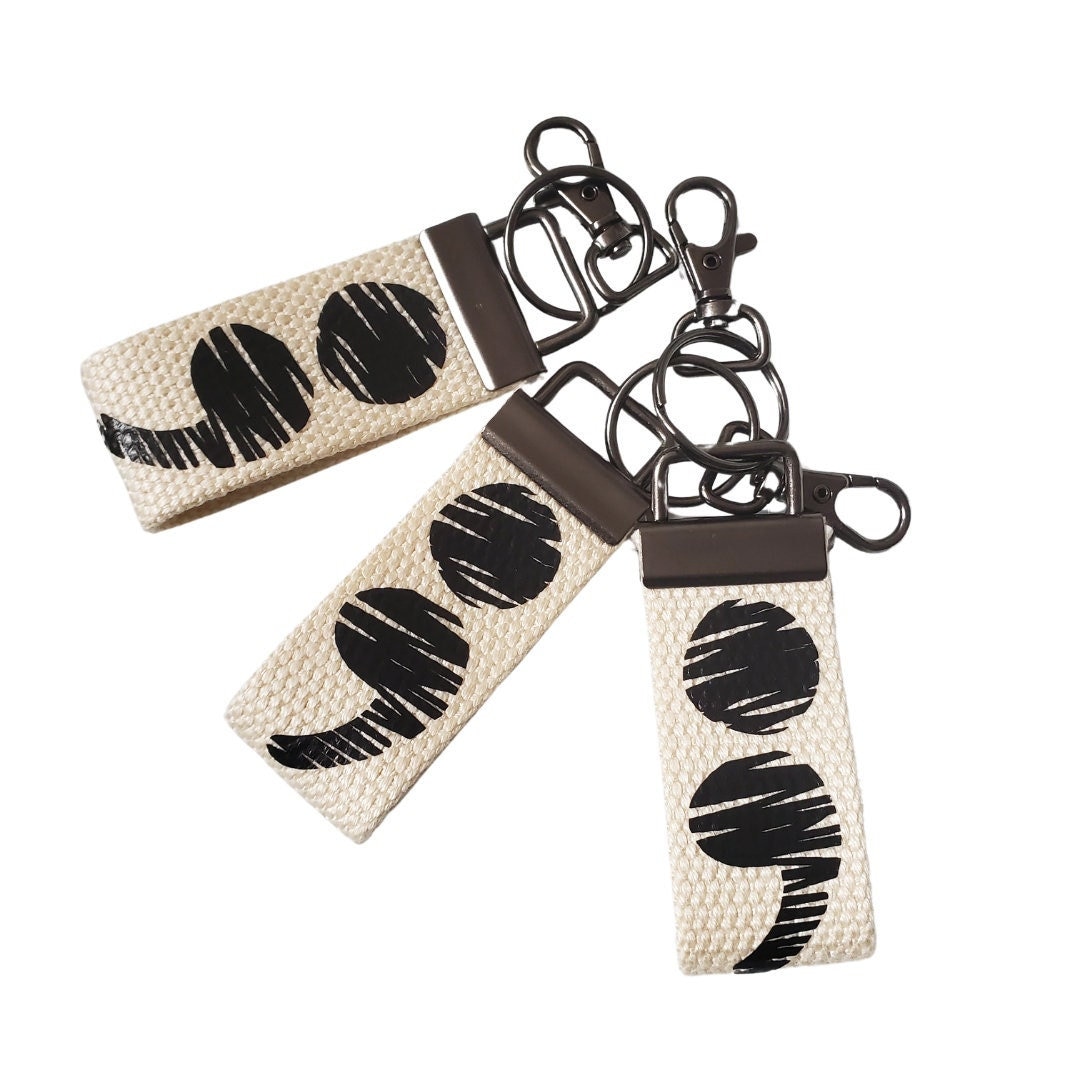 Semicolon Keychain, Cotton Webbing Mini Key Fob - Etsy