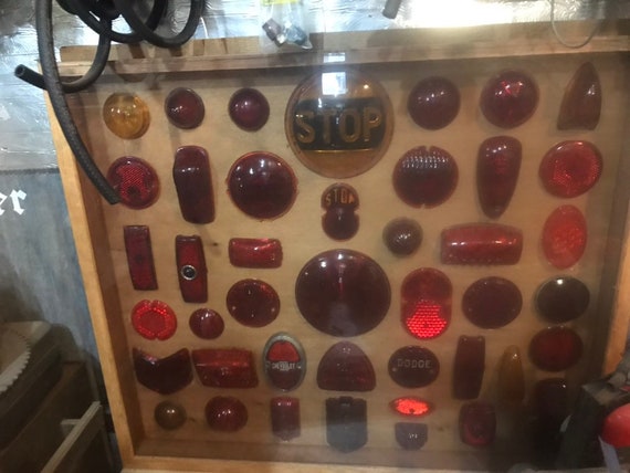 Vintage automotive glass tail light collection framed | Etsy