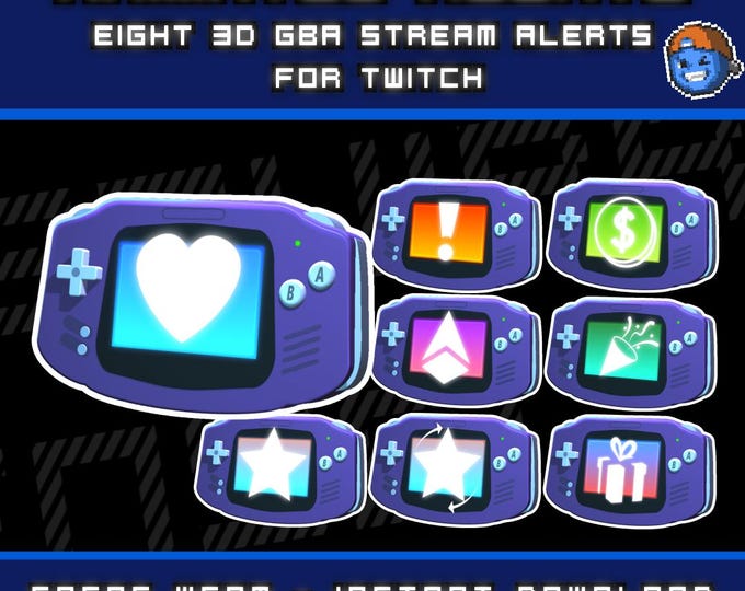 Animated Gameboy Advance Twitch Overlay: Arctic & Indigo (digital ...