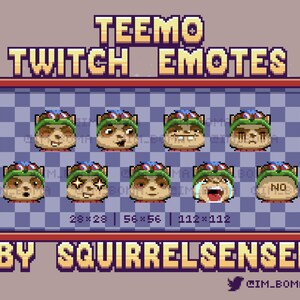 9 Teemo Emotes for Twitch Streaming and Discord/youtube Channels ...
