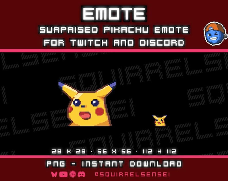 Surprised Pikachu Emote for Twitch Streaming and Discord/youtube ...