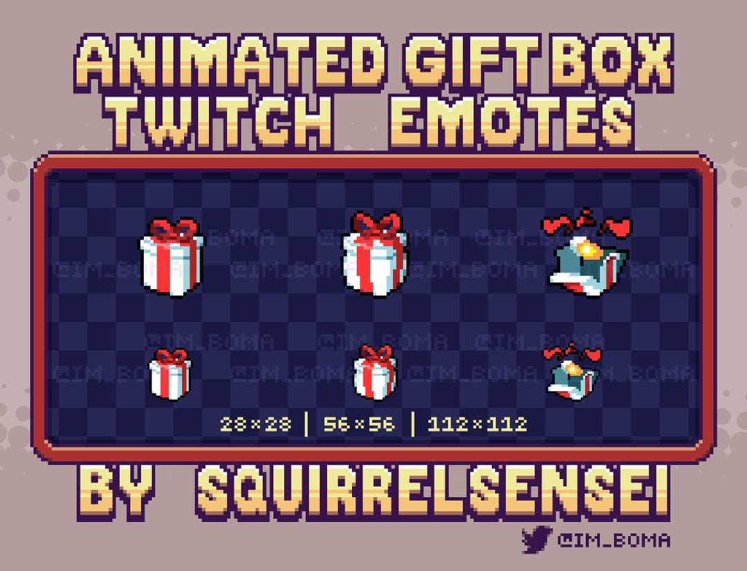 Gift Box Emotes for Twitch Streaming and Discord/youtube | Animal ...