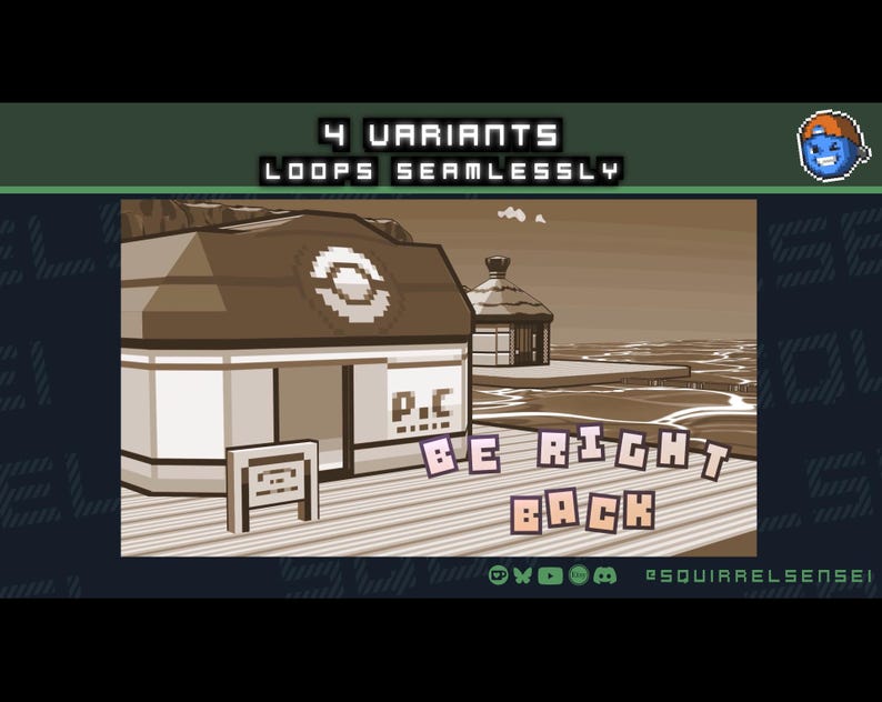 3D Animated Pokemon Town Scenes | Stream Starting Soon | OBS, Streamlabs, Streamelements | Pixel ...