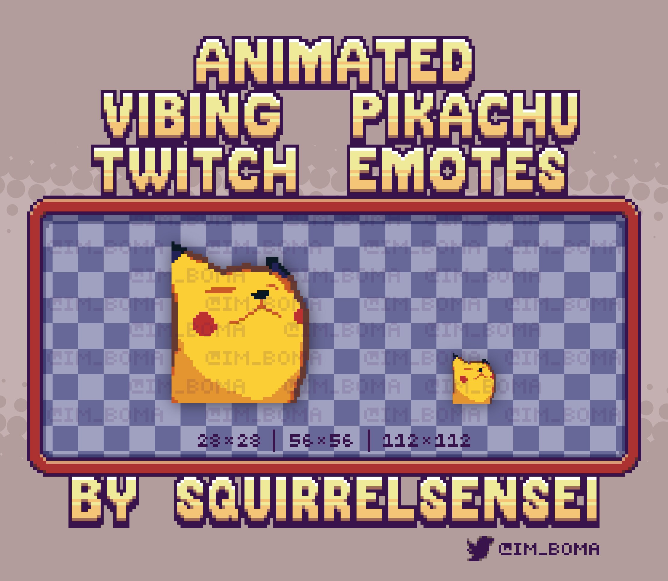Vibing Pikachu Meme Animated Emotes for Twitch Streams and Discord/youtube Gaming Pokemon Pixel ...