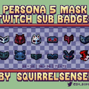 12 Persona 5 Mask Badges for Twitch Streaming and Discord/youtube ...