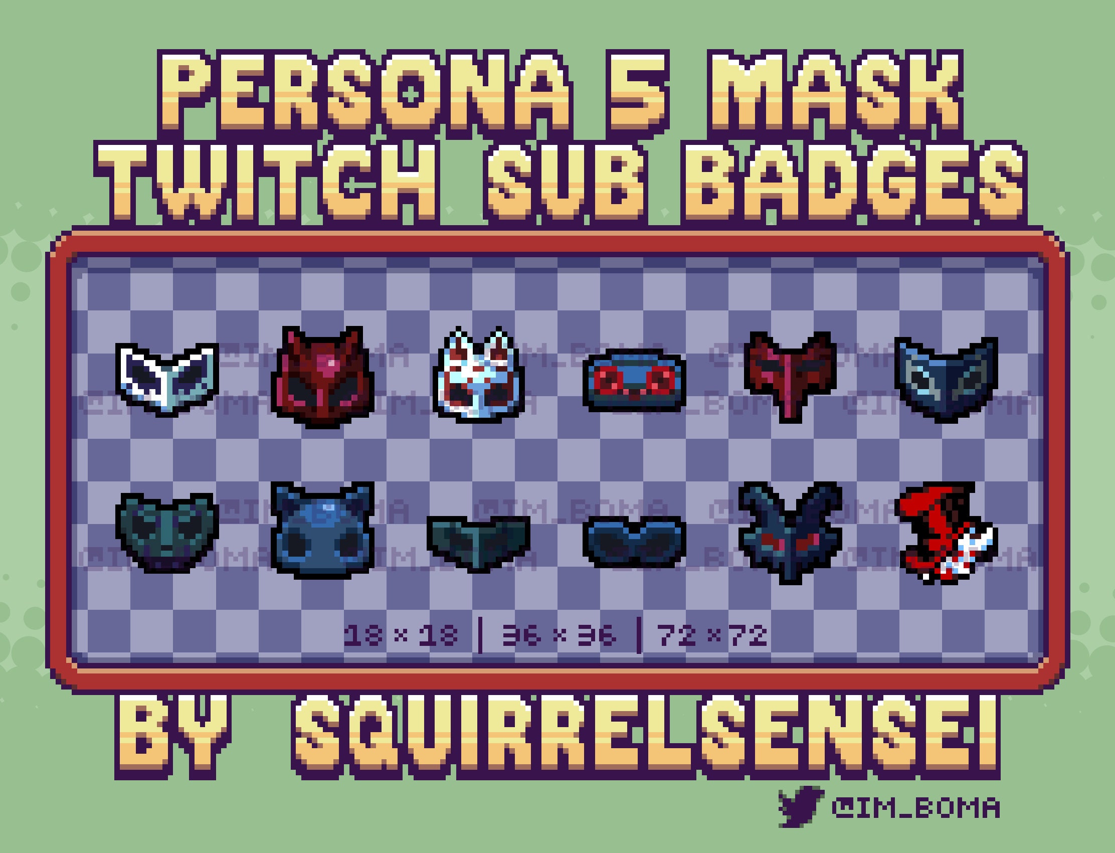 12 Persona 5 Mask Badges for Twitch Streaming and Discord/youtube ...