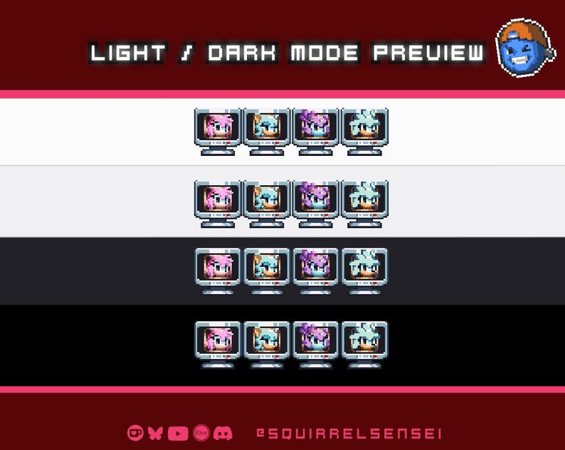Animated Sonic Monitor Emotes for Twitch/discord | Pixel Art (digital ...