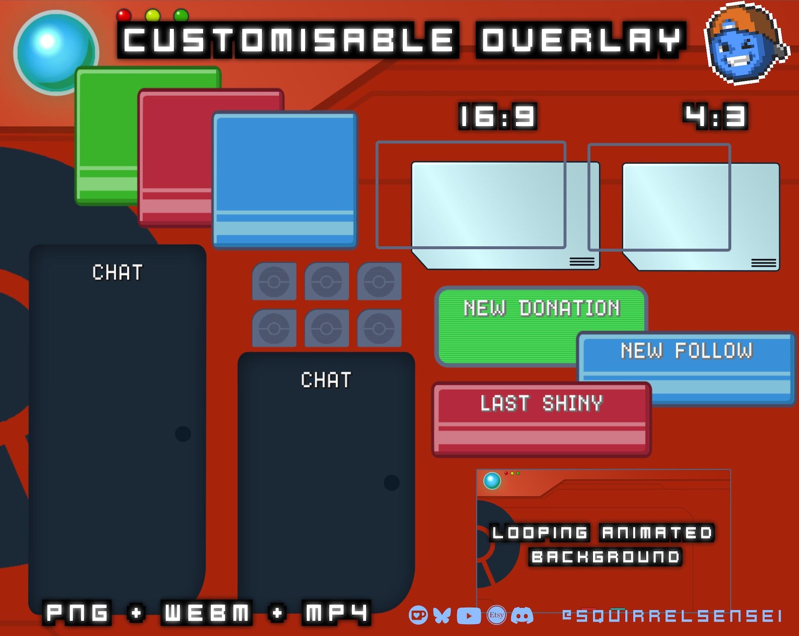 Animated Pokemon Twitch Streaming Pack | Overlay, Scenes, Panels ...