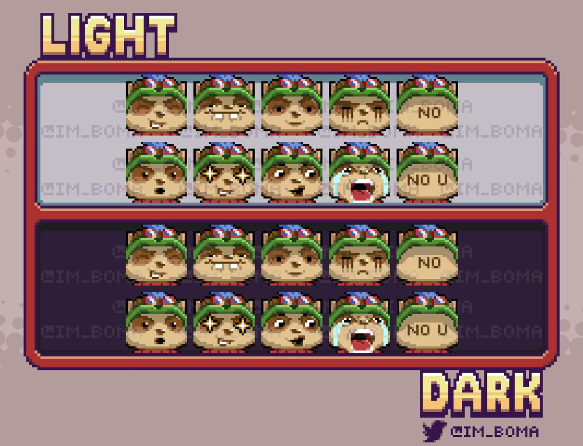 9 Teemo Emotes for Twitch Streaming and Discord/youtube Channels ...