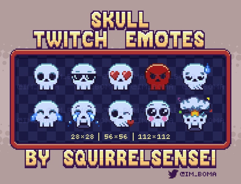 Skull Emotes for Twitch Streaming and Discord/youtube Channels | Spooky ...