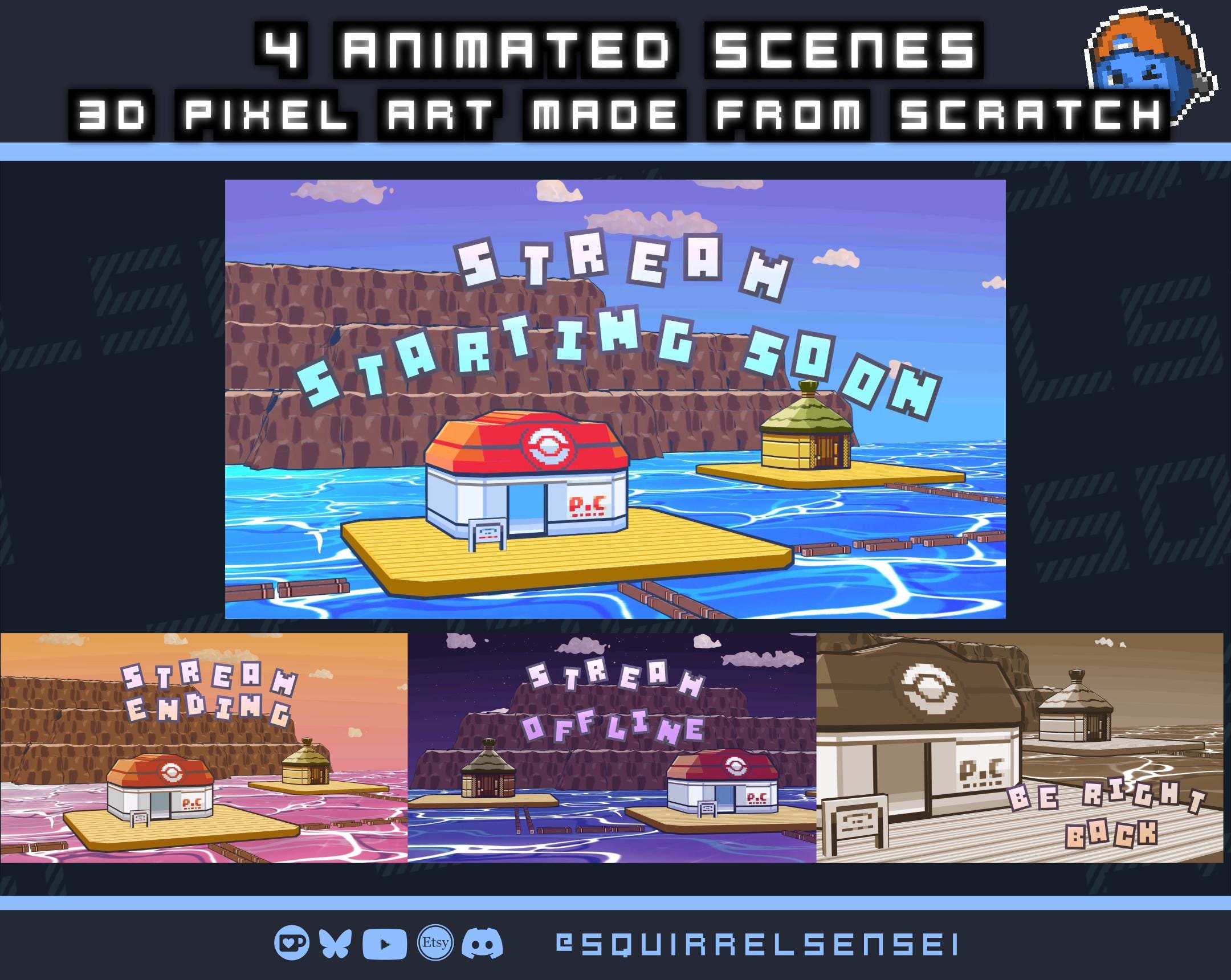 Animated Pokemon Twitch Streaming Pack | Overlay, Scenes, Panels ...