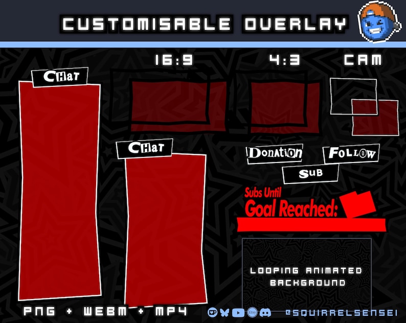 Persona 5 Complete Twitch Stream Pack | Overlay, Scenes, Panels, Alerts ...
