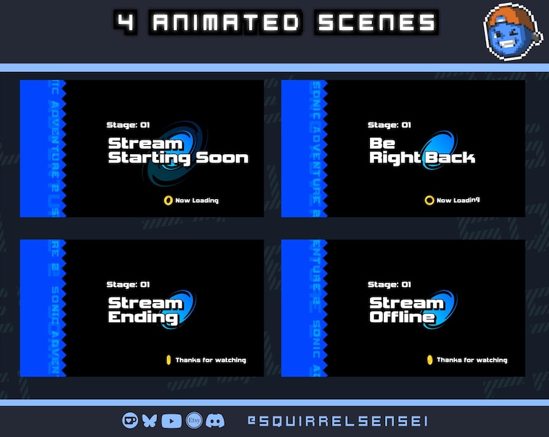 Sonic Adventure 2 Complete Twitch Stream Pack | Overlay, Scenes, Panels ...