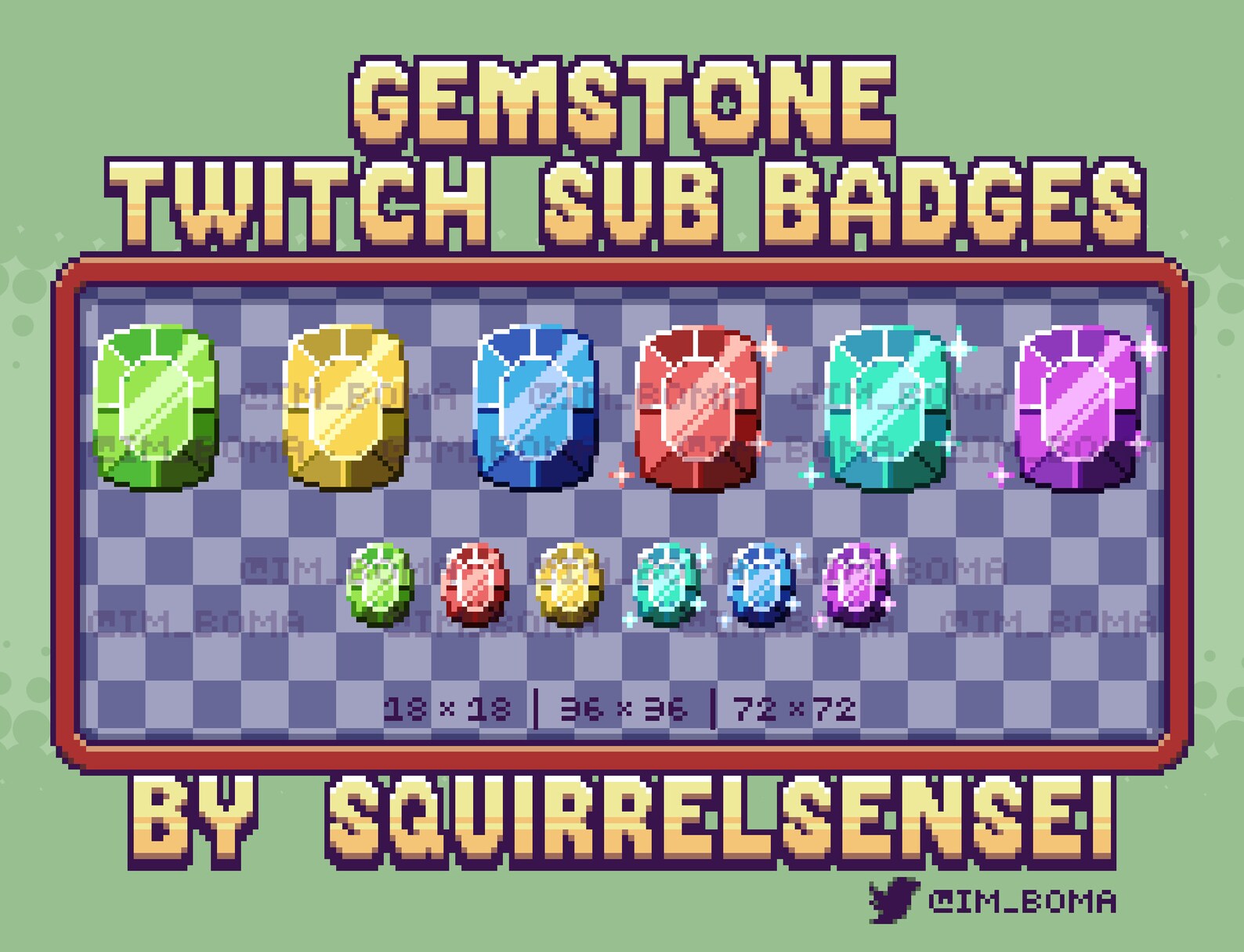 Pixel Gemstone Badges for Twitch Streaming and Discord/youtube Channels ...