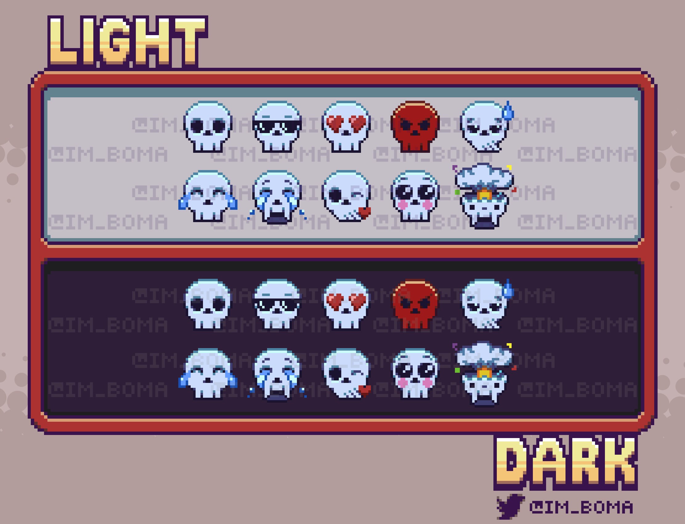 Skull Emotes for Twitch Streaming and Discord/youtube Channels - Etsy UK