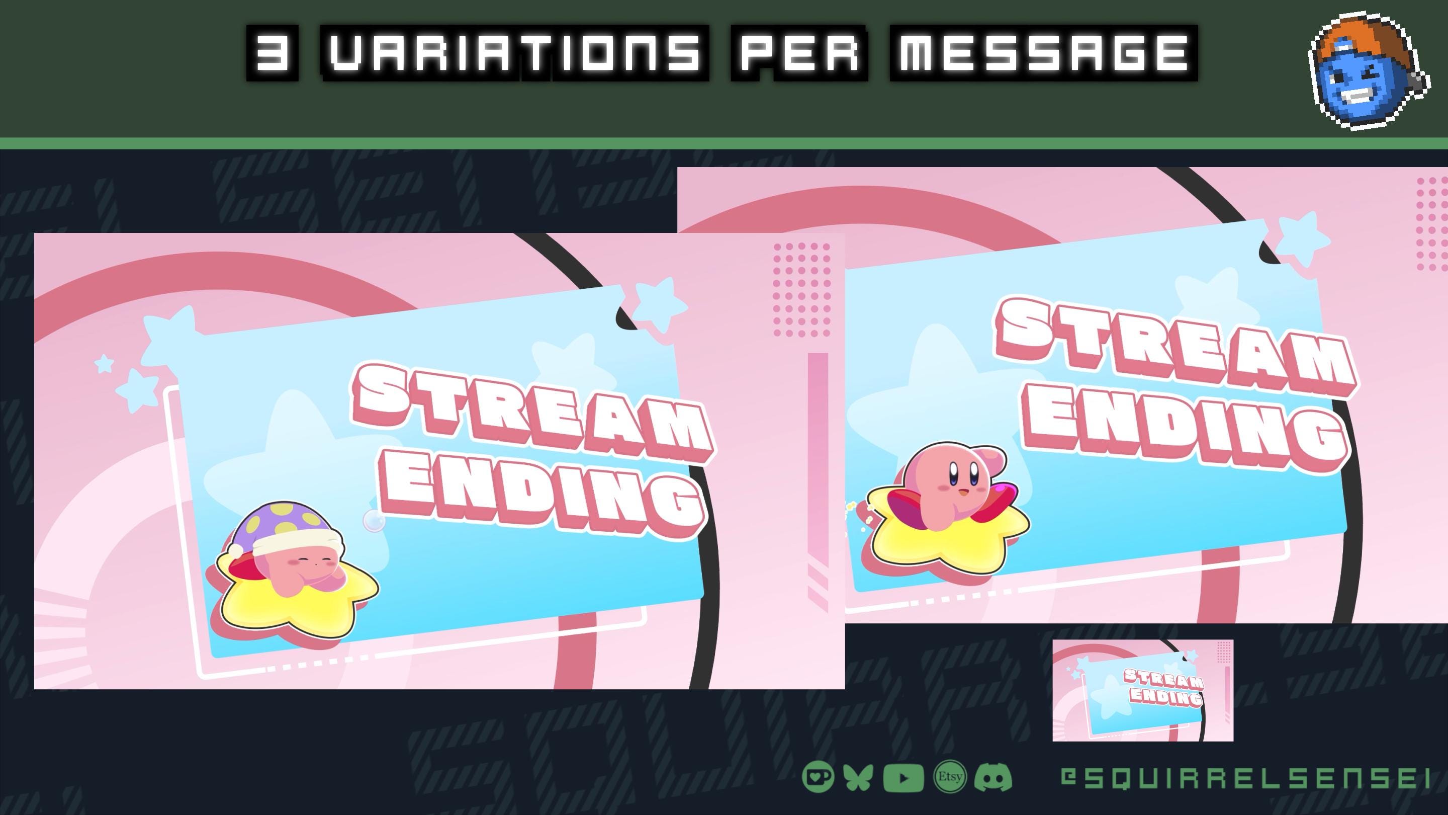 Animated Kirby Stream Scenes | Custom Twitch Overlay | Kawaii Pastel ...