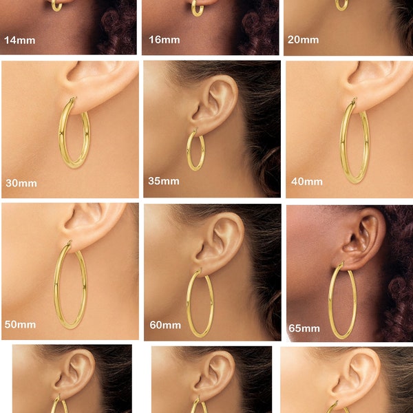 Real Gold Hoop Earrings - Etsy