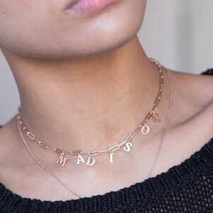 Personalized Initial Name Necklace Paperclip Link Chain Letter - Etsy