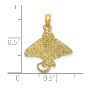 14K Yellow Gold 2-D & Textured Spotted Eagle Ray Charm Pendant - Etsy