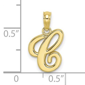 Script Letter Initial Charm or Pendant Polished Finish Script Cursive ...