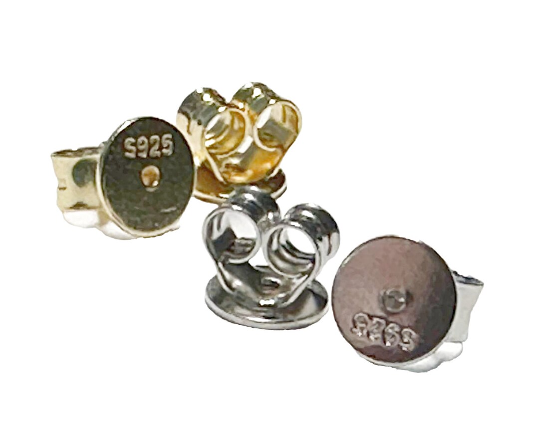 Sterling Silver Earring Backs Screw on Choice of Silver or Gold-plated ...