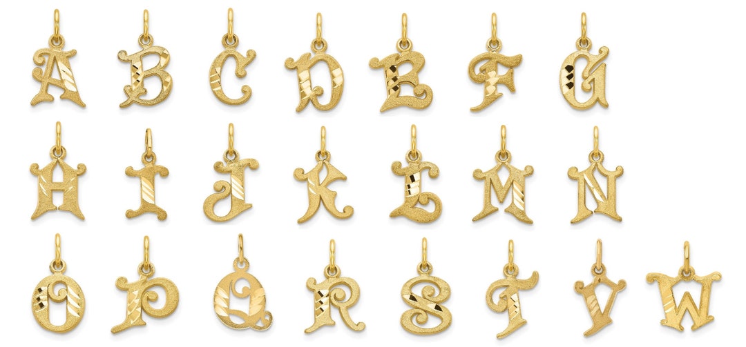 Diamond-cut Gold Initals Letters in Satin Matte Finish - Etsy