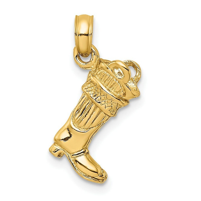 14K Yellow Gold 3-D Firefighter Boot Charm Pendant - Etsy