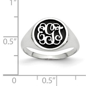 Ladies or Mens Monogram Three Initial Custom Ring in Solid 10K, 14K ...