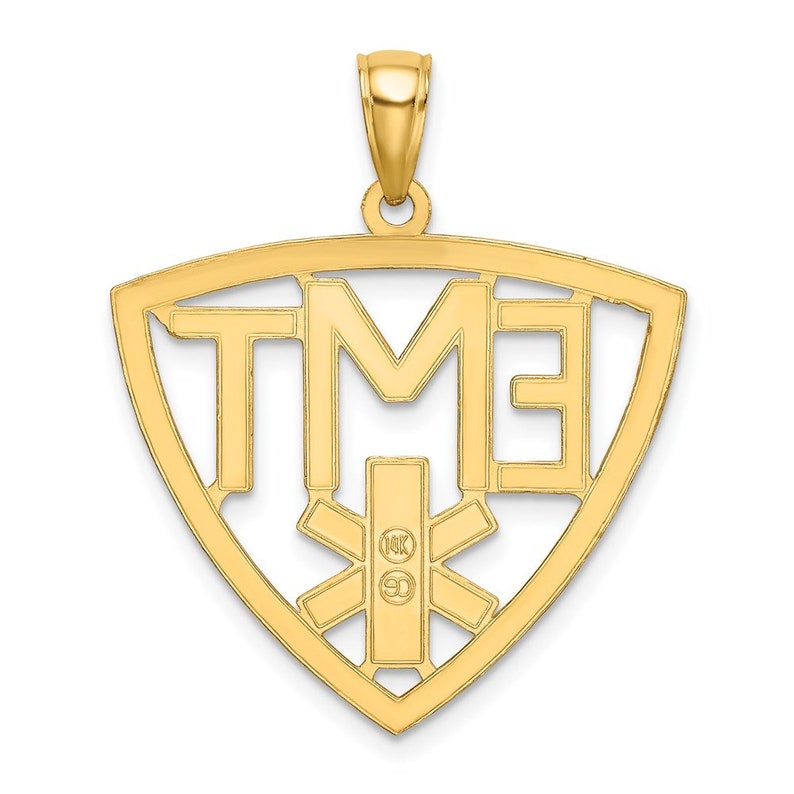 14K Yellow Gold Emergency Medical Technician Charm Pendant - Etsy
