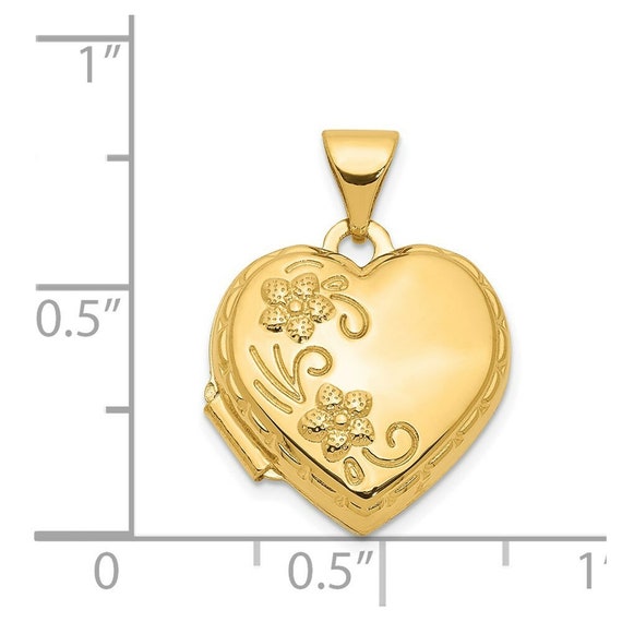 14K Yellow Gold Reversible Heart Locket 21x16mm - Etsy