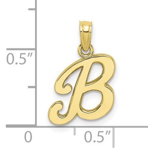 Script Letter Initial Charm or Pendant Polished Finish Script Cursive ...