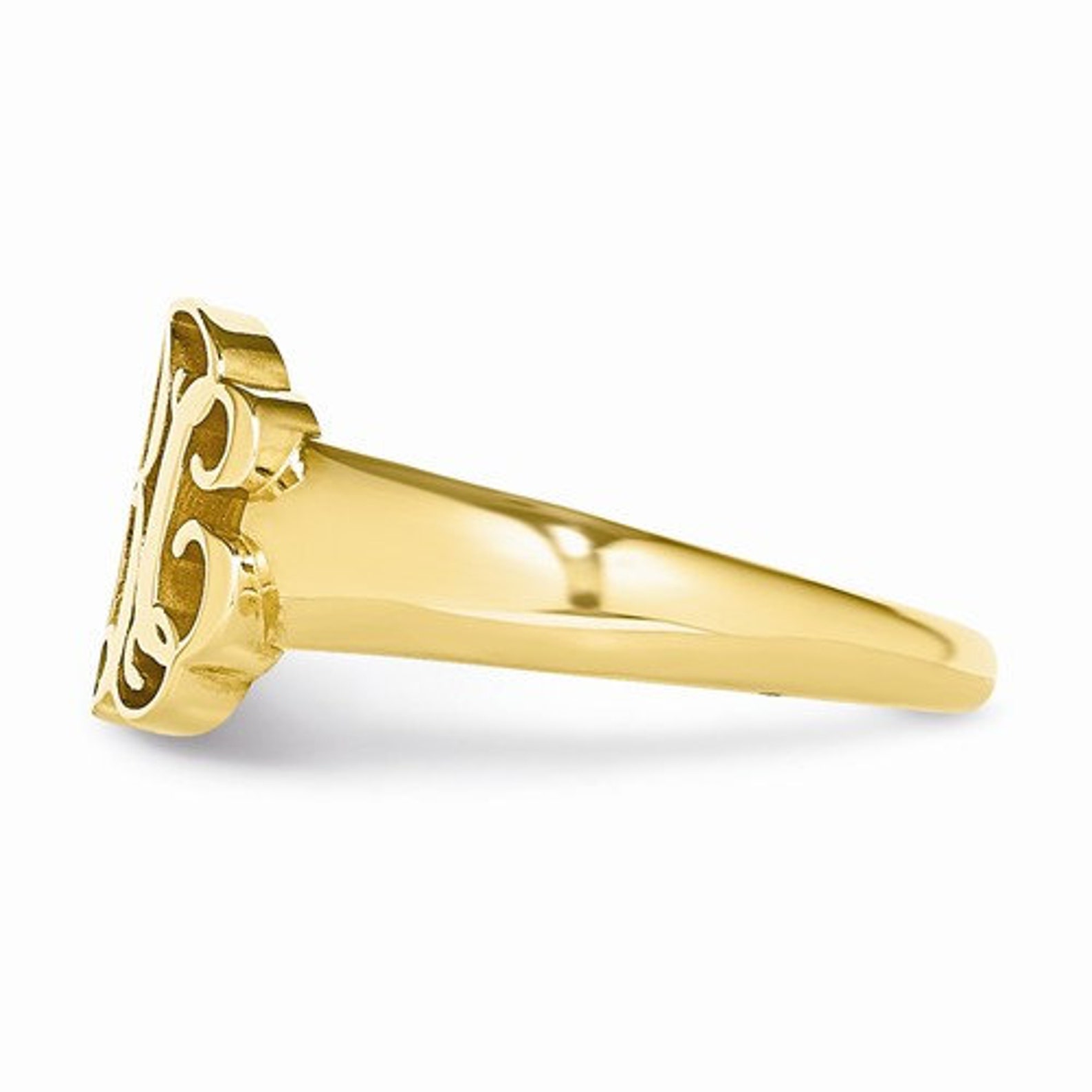 Ladies Monogram Three Initial Custom Ring in Solid 10K 14K | Etsy