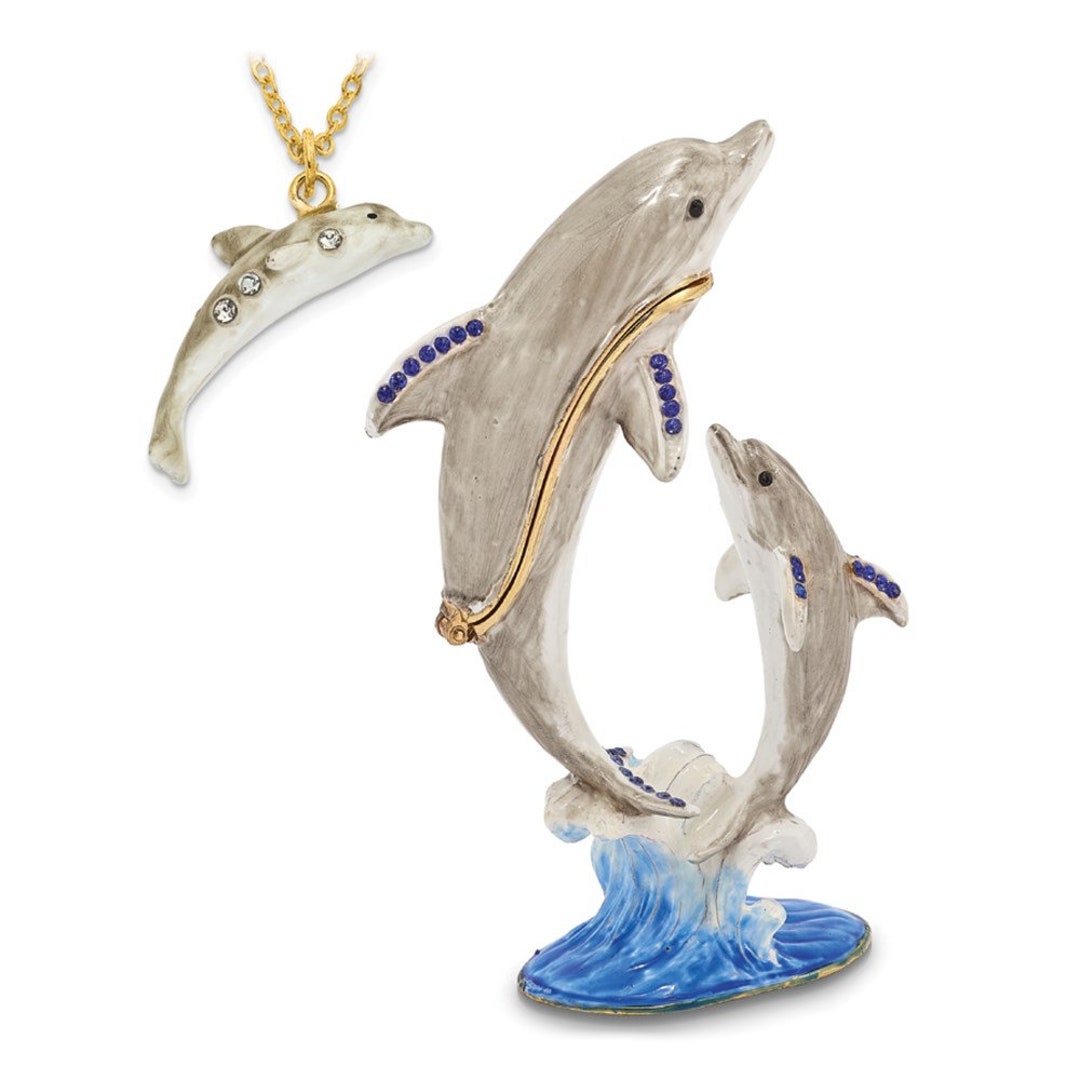 Bejeweled Mother & Baby Dolphin Trinket Box Luxury Gifts - Etsy
