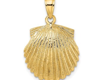 Gold Shell Pendant - Etsy
