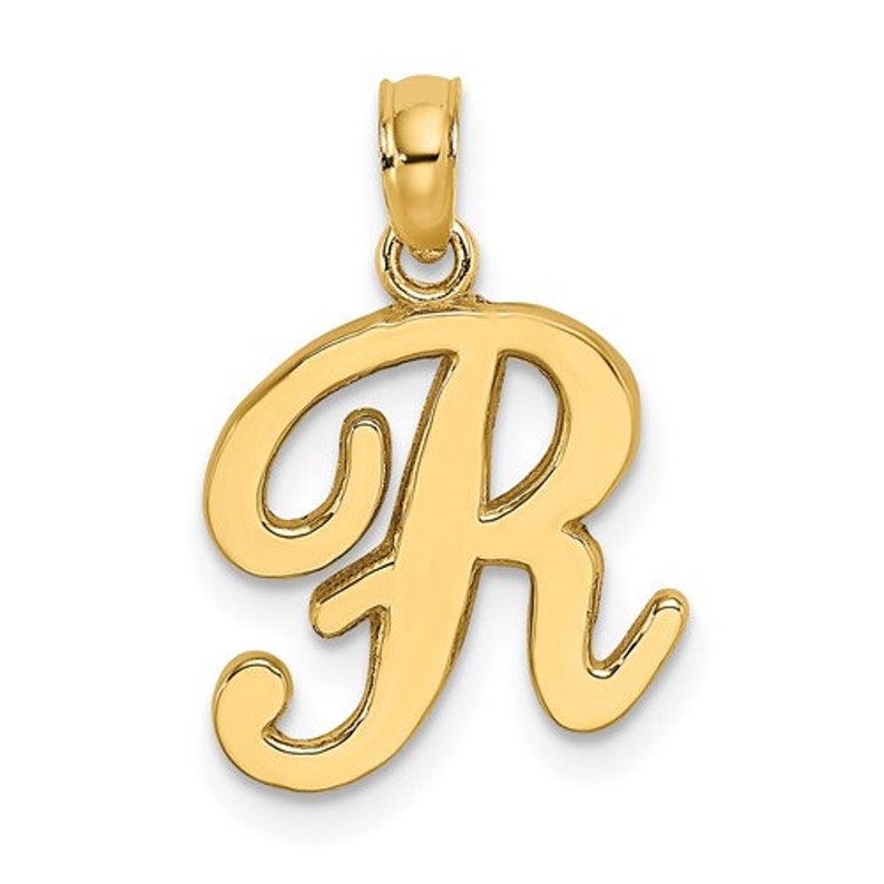 Script Letter Initial Charm or Pendant Polished Finish - Etsy