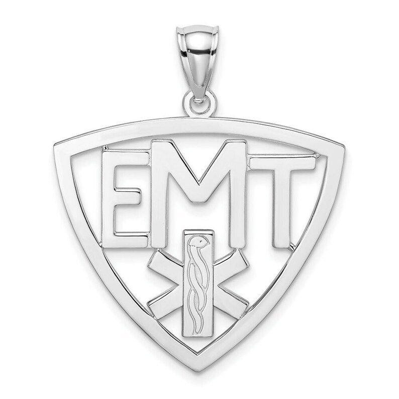 14K Yellow Gold Emergency Medical Technician Charm Pendant - Etsy
