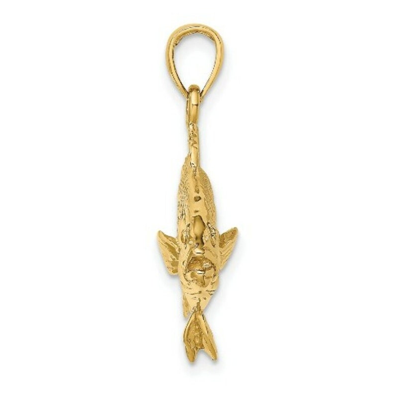 14K Yellow Gold 3-D Textured Red Snapper Fish Charm Pendant - Etsy
