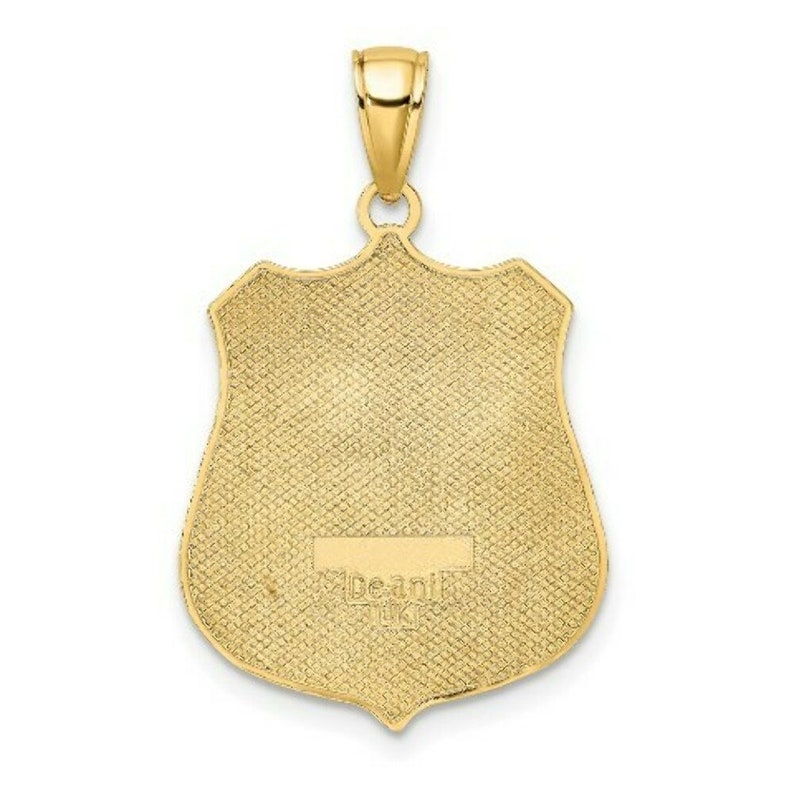 14K Yellow Gold Large Police Badge Pendant - Etsy
