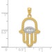 14K Yellow Gold Yellow Gold Rhodium Plated Hand of God Pendant - Etsy